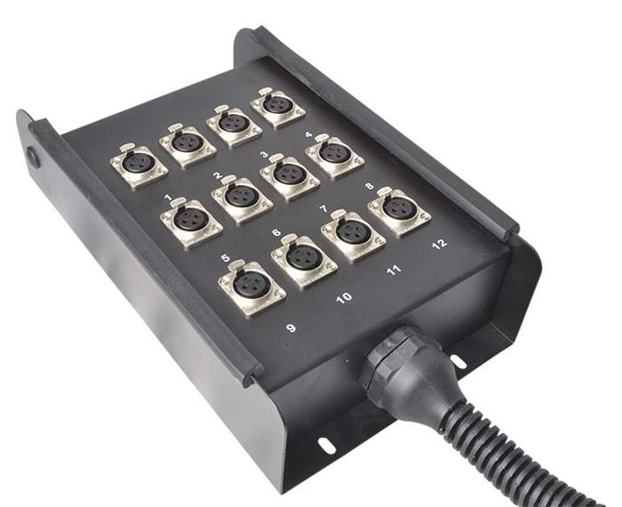 12 Input Stage Box Snake INPUTS Only Coded Flying Male XLRs 10m Lead ...