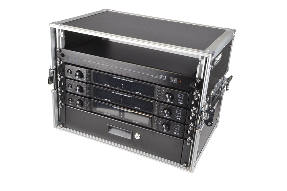 6 Way Wireless Microphone Set with Belt packs and Headsets Racked Ready ...