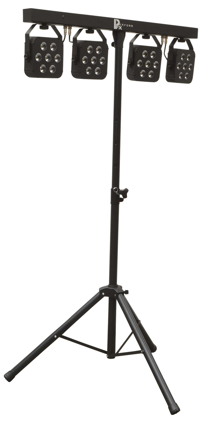 Stage Lighting LED Par Bar Set with Stand Remote Foot Controller Cases ...