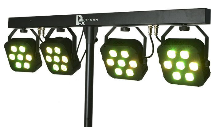 Stage Lighting LED Par Bar Set with Stand Remote Foot Controller Cases ...