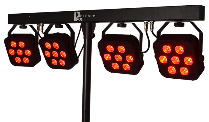 Stage Lighting LED Par Bar Set with Stand Remote Foot Controller Cases ...