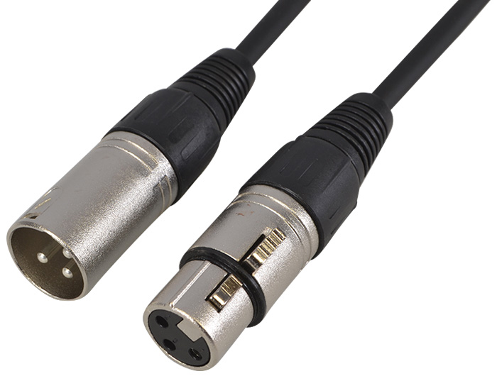 XLR Male to XLR Female Patch Lead 3 Pin Balanced Choice of Length ...